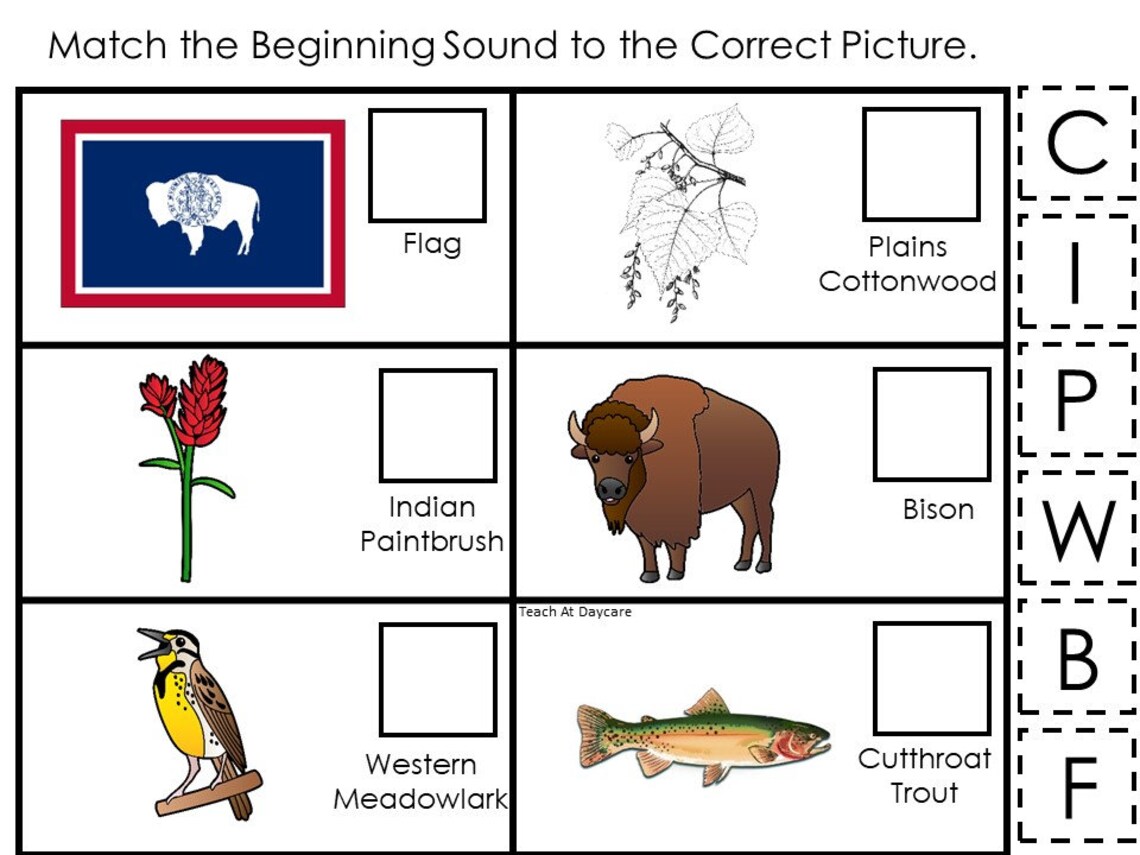 30 Wyoming State Symbols Themed Learning Games Download. ZIP | Etsy