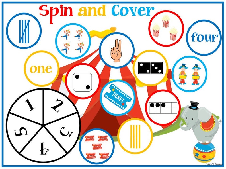 10 Printable Circus Themed Kindergarten Math Center Games and ...