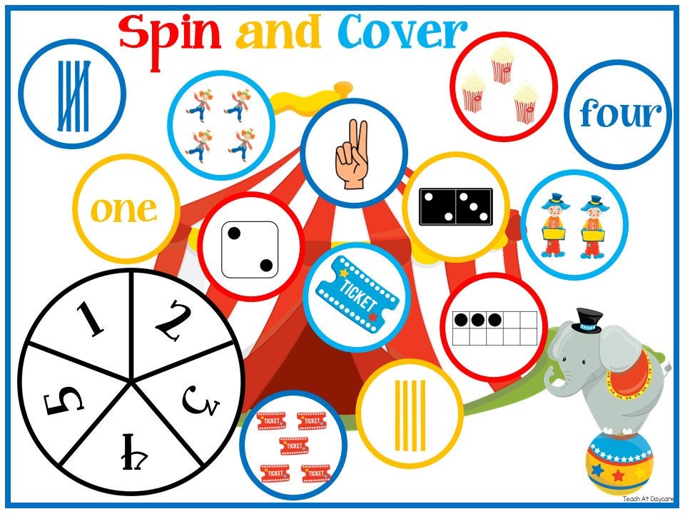 10 Printable Circus Themed Kindergarten Math Center Games and ...