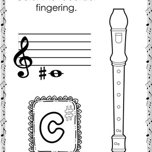28 Color the Soprano Recorder Fingering Worksheets. Baroque Style ...