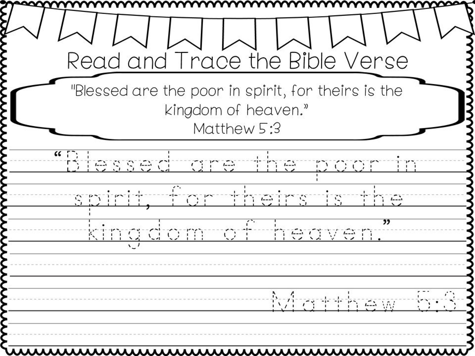 Beatitudes for Kids Handwriting and Color Worksheets. Preschool-5th ...