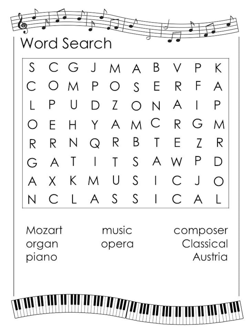 Wolfgang Amadeus Mozart Great Composer Unit. Music Appreciation. - Etsy