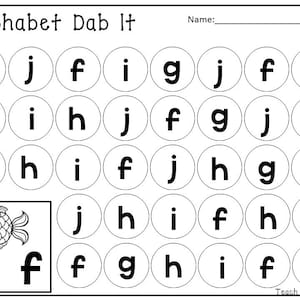 26 Printable Alphabet Lowercase Dab It Worksheets. Preschool-kdg ...