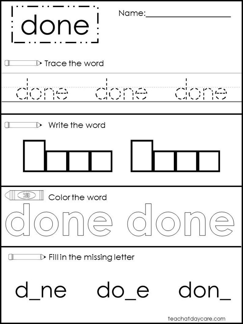 3rd Grade Dolch Sight Word Worksheets: Handwriting & Spelling (PDF) - Etsy