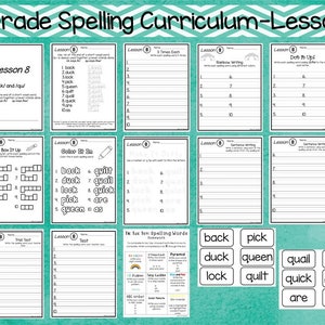 1st Grade Spelling Curriculum Unit. 38 Weekly Lessons. Prints 570 Pages ...