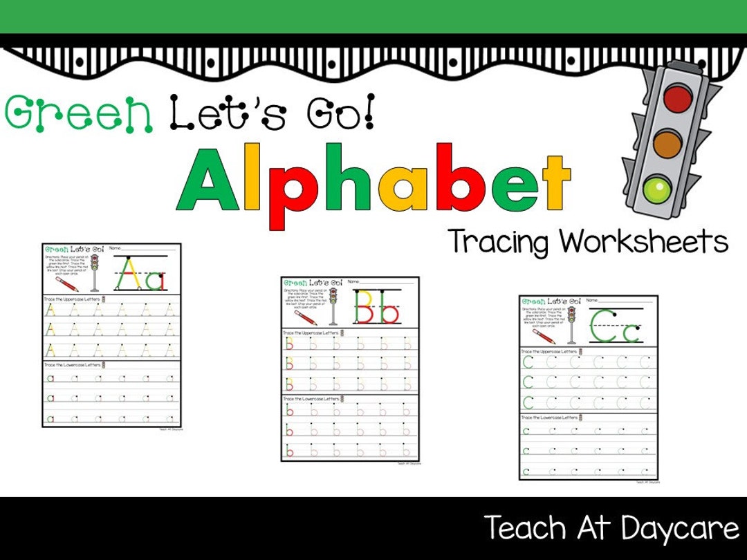 38 Green Let's Go Alphabet Tracing Worksheets. Letter Formation ...