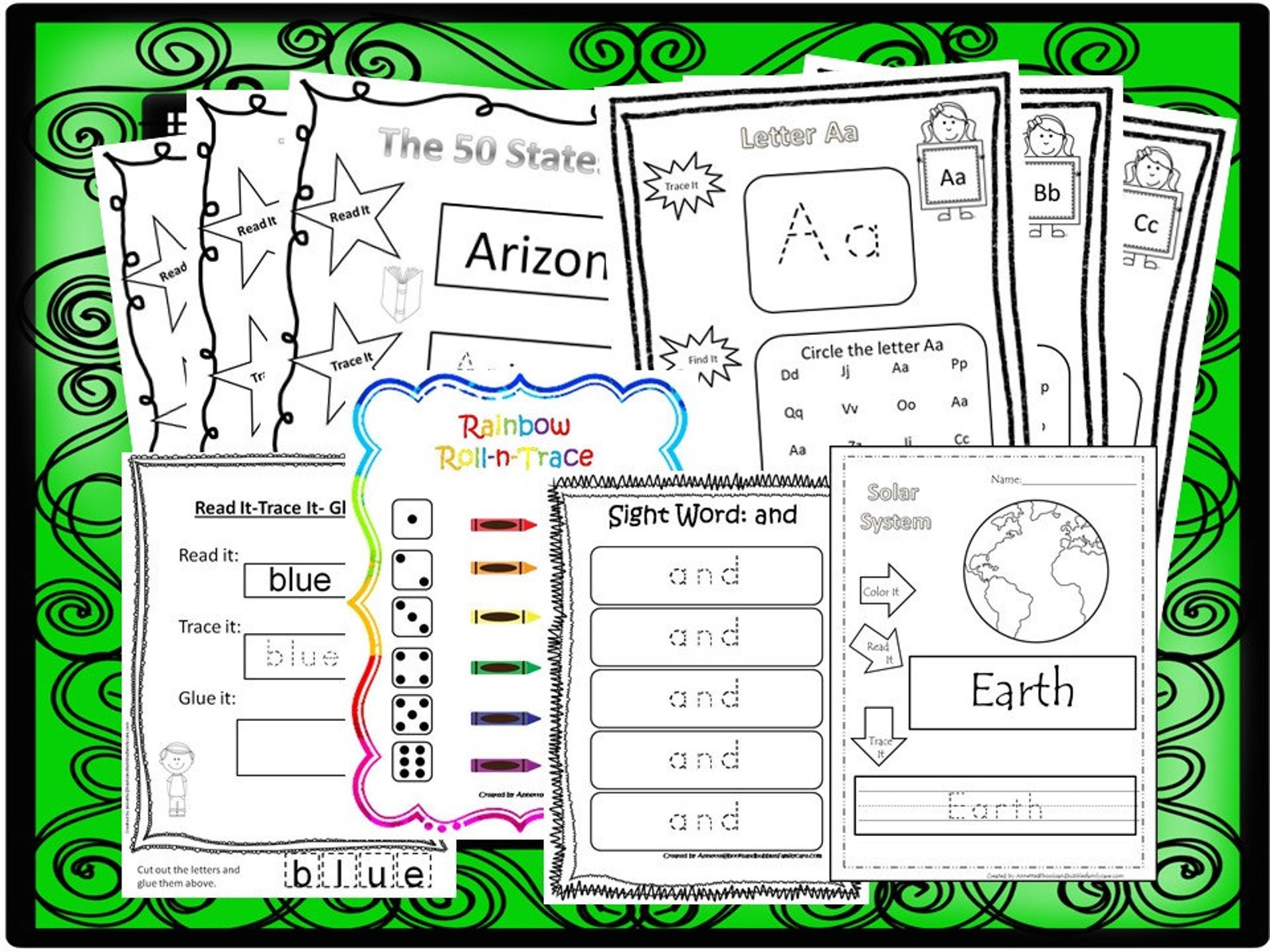 262 Preschool Learning Worksheets: Alphabet, Numbers, Science (PDF ...