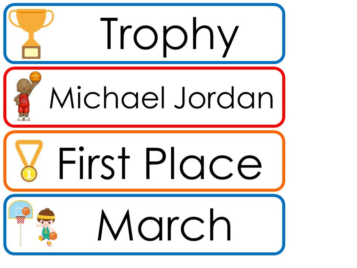 Basketball Single Week Sports Themed Word Wall Set. Classroom - Etsy