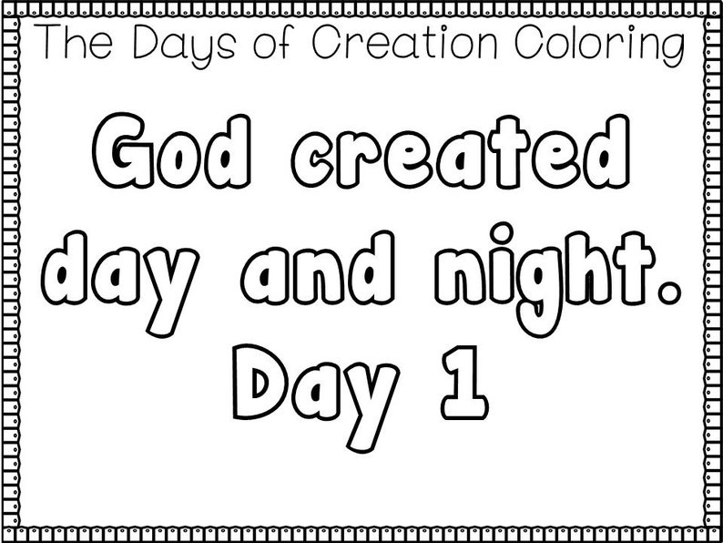 Genesis 1-2:3 Days of Creation Memory Verse Tracing and - Etsy