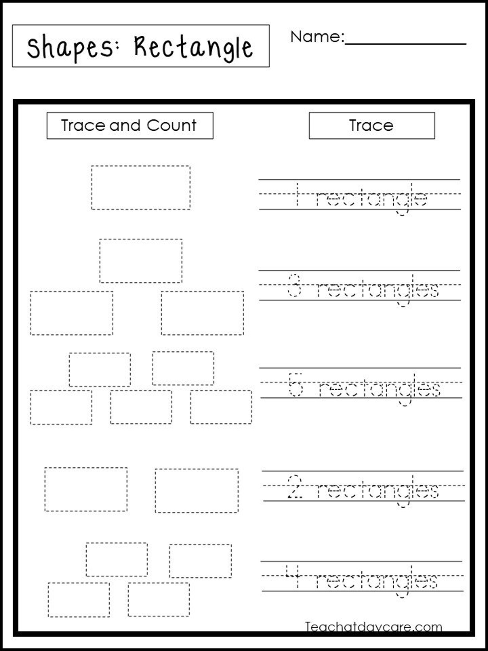 12 Count and Trace the Shapes Preschool and Kindergarten | Etsy
