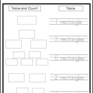 12 Count and Trace the Shapes Preschool and Kindergarten Worksheets ...
