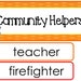 Community Helpers Single Week Themed Word Wall Set. Classroom | Etsy