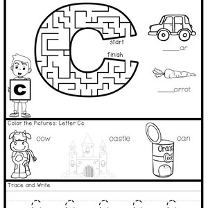 Lowercase Alphabet Maze Craze Worksheets. Preschool-kindergarten ...