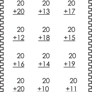 20 Printable Addition Worksheets. Numbers 11-20. Preschool-2nd Grade ...