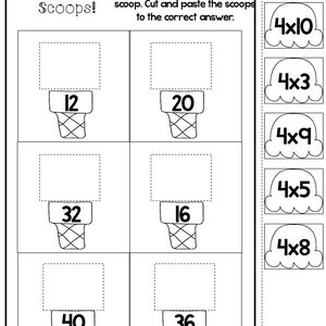 12 Printable Multiplication Scoops Worksheets. Numbers 1-12. 1st-4th ...