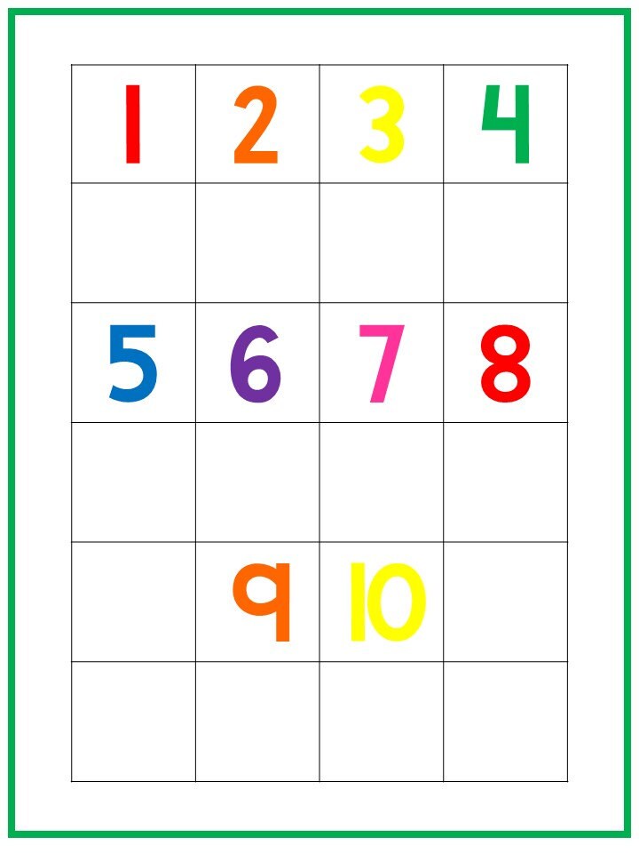 Numbers1-20 Printable Work Mats With 20 Matching Cards. - Etsy