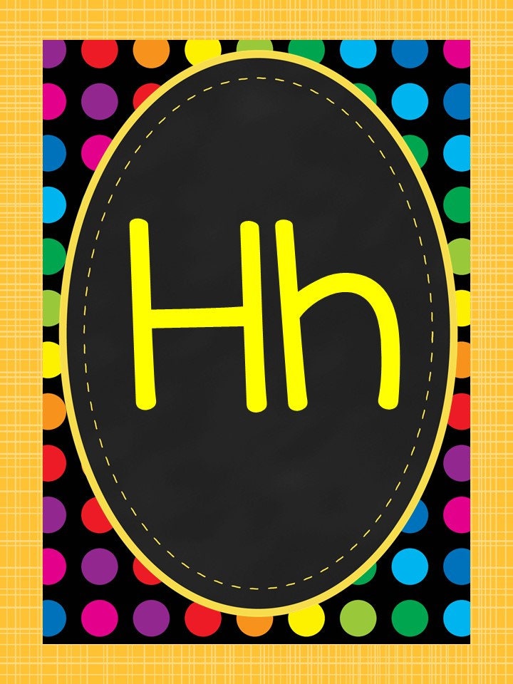 26 Printable Chalkboard Brights Alphabet Posters. 8x10 Classroom ...