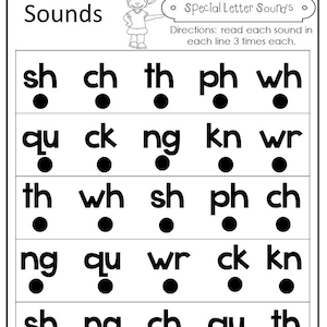 10 Say the Sounds Printable Worksheets. Preschool-3rd Grade Phonics. - Etsy