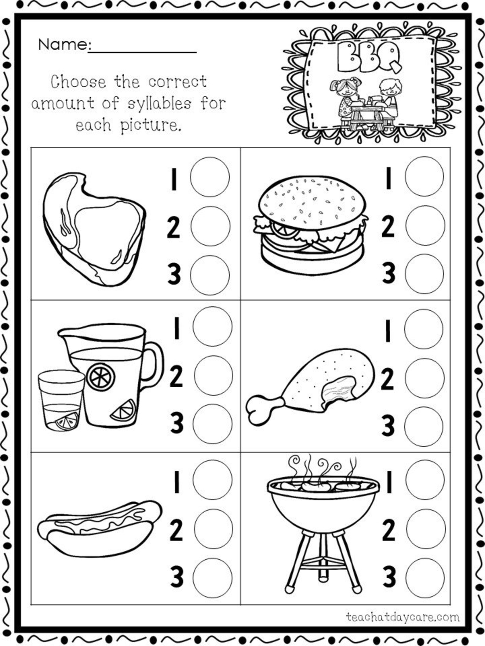 10 Printable Syllables Worksheets. 1st-2nd Grade ELA - Etsy