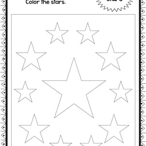 12 Color the Shapes Preschool and Kindergarten Worksheets. Child Math ...
