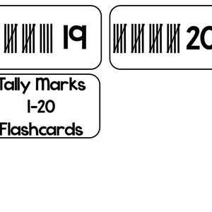 20 Printable Tally Marks Flashcards. Preschool-3rd Grade Mental Math ...