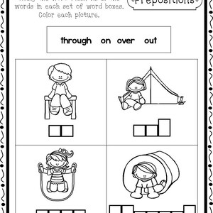 9 Printable Prepositions Box Writing and Tracing Worksheets. 1st-3rd ...