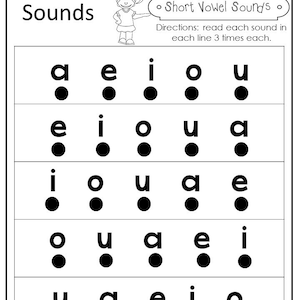 10 Say the Sounds Printable Worksheets. Preschool-3rd Grade Phonics. - Etsy