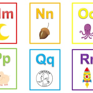 26 Printable Alphabet Flash Cards. Full Color Flash Cards. Preschool ...