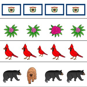 30 West Virginia State Symbols Themed Learning Games Download. ZIP File ...