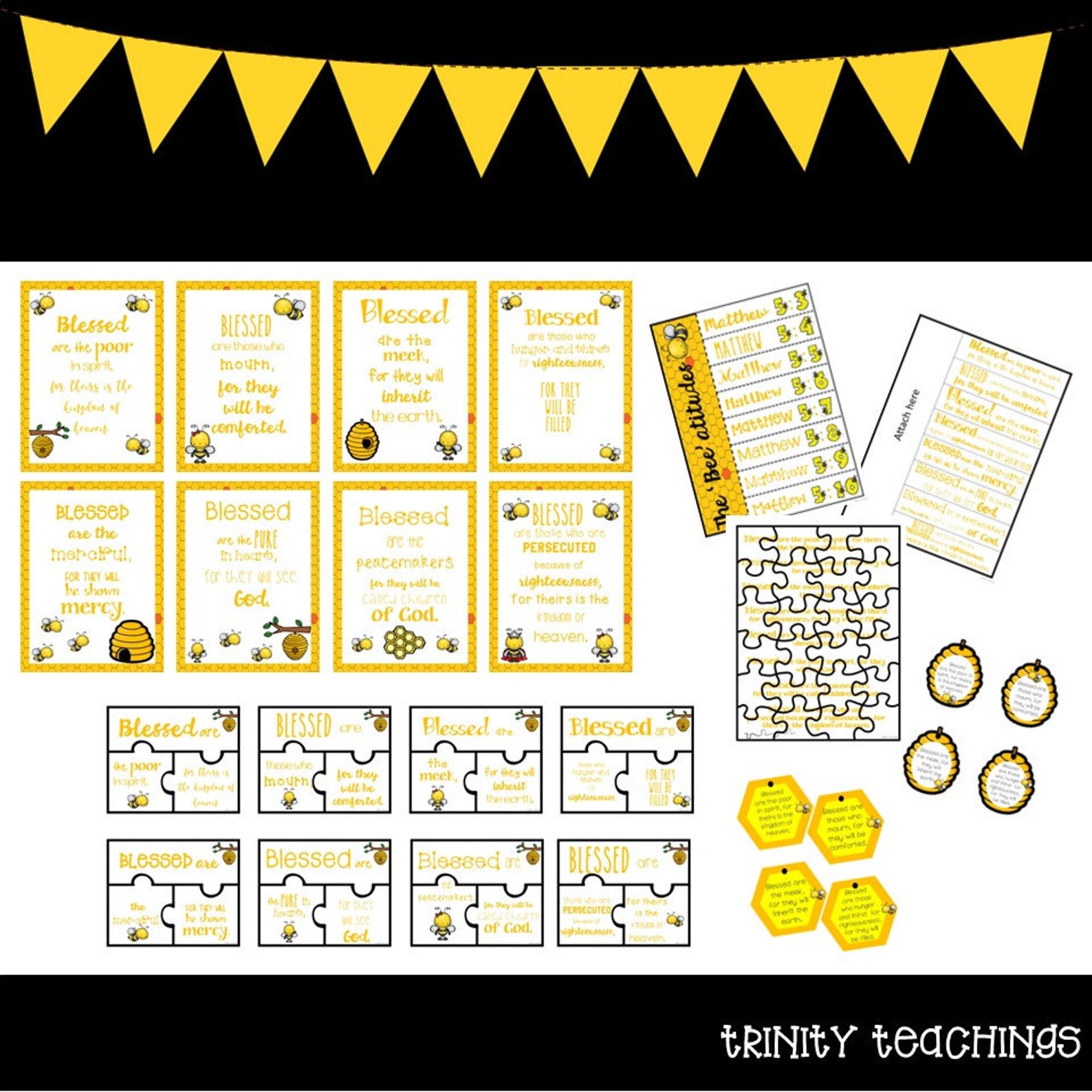 Bee Atitudes Learning Packet. Bee Themed Beatitudes . Activities and ...