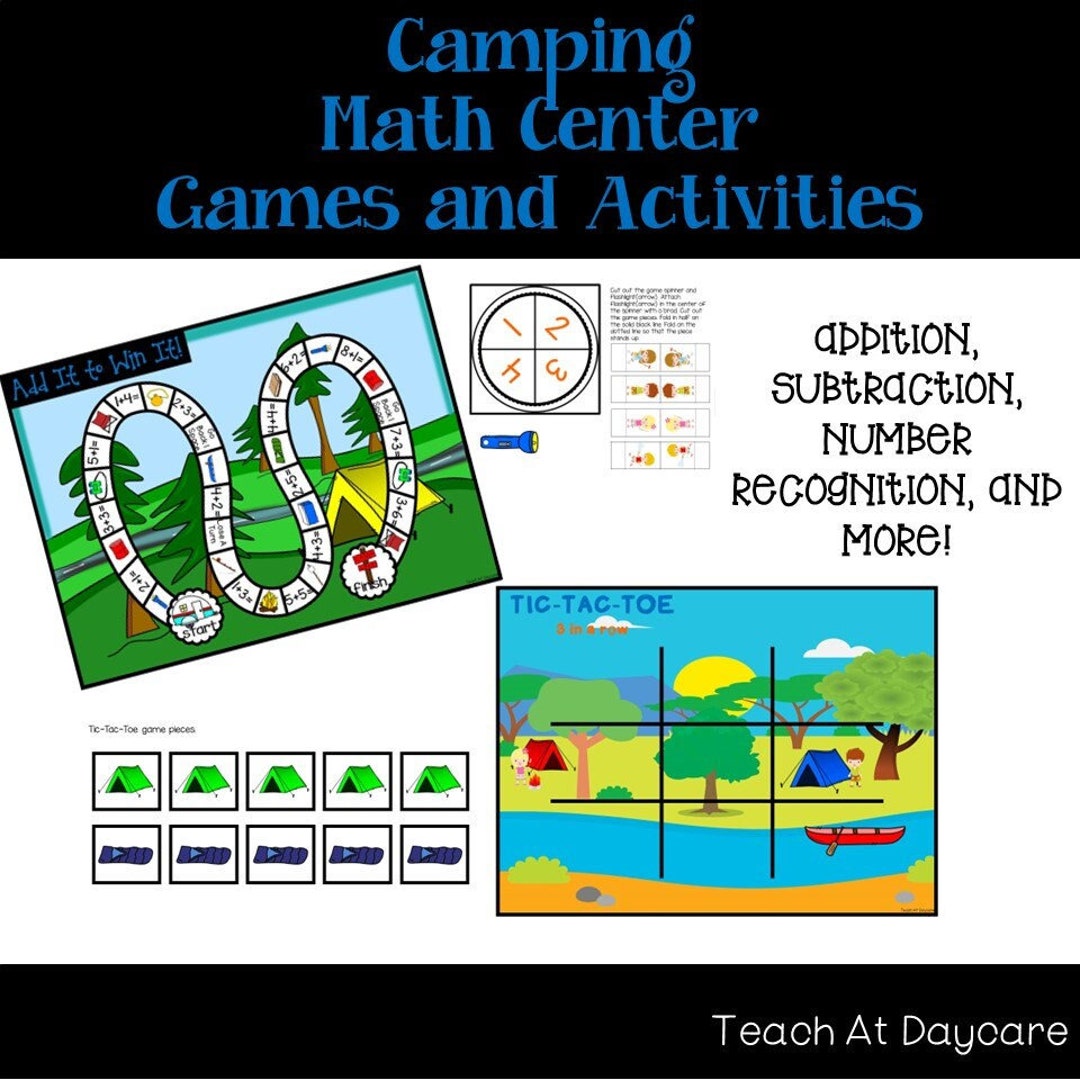 10 Printable Camping Themed Kindergarten Math Center Games and ...