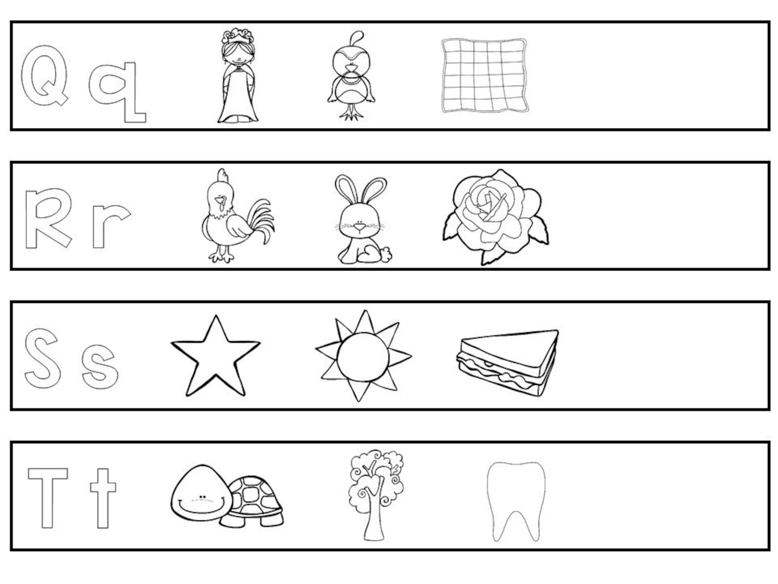 26 Printable Alphabet Bracelets. Preschool-kdg Phonics. | Etsy