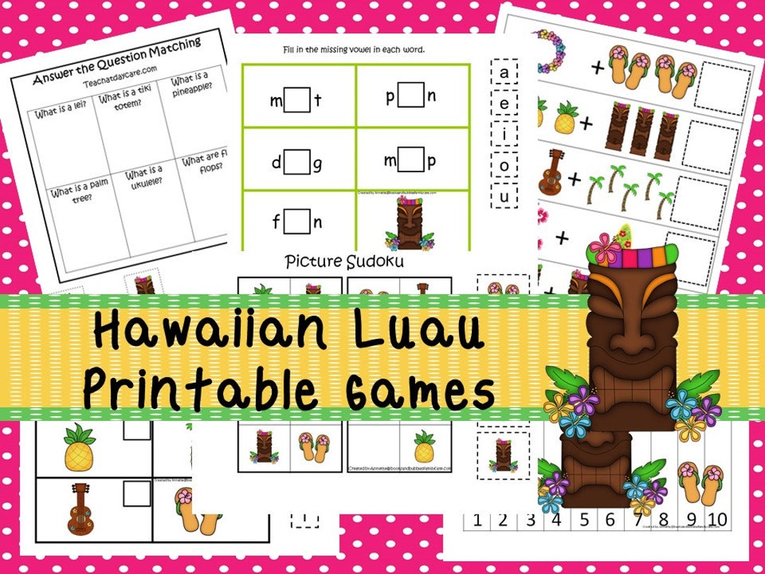 30 Hawaiian Luau Games Download. Games and Activities in PDF Files. - Etsy