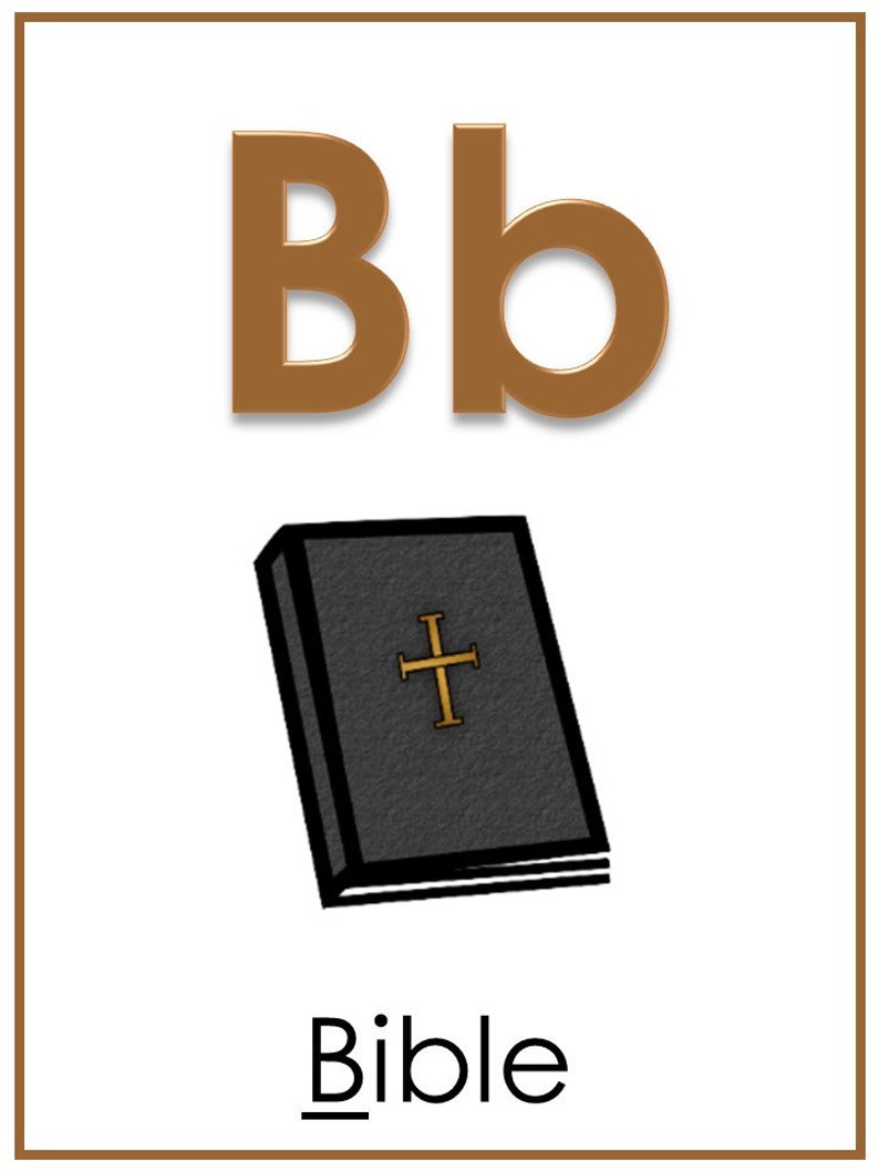 26 Neutral Colors Bible Alphabet Posters. Preschool-kindergarten ...