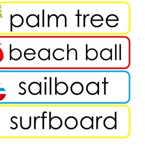 Beach Summer Single Week Themed Word Wall Set. Classroom Bulletin Board ...