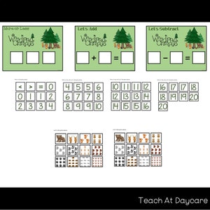 10 Printable Woodland Animals Themed Kindergarten Math Center Games and ...