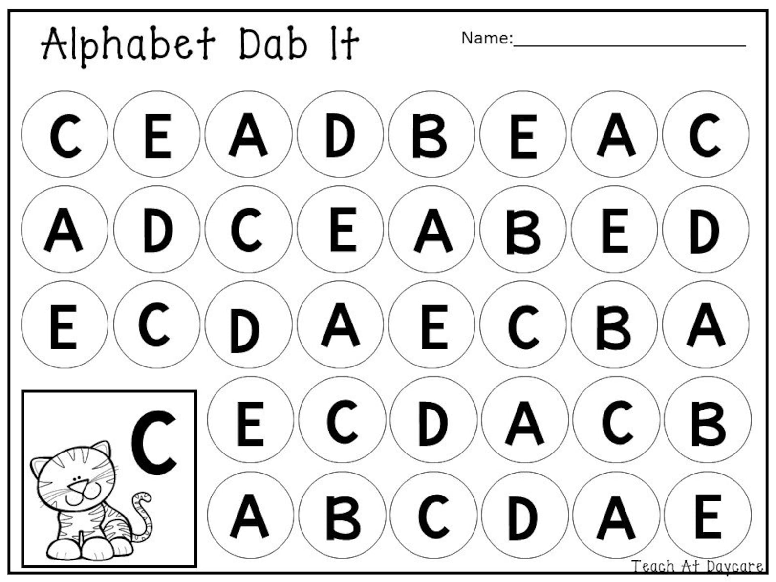 26 Printable Alphabet Uppercase Dab It Worksheets. Preschool-kdg ...