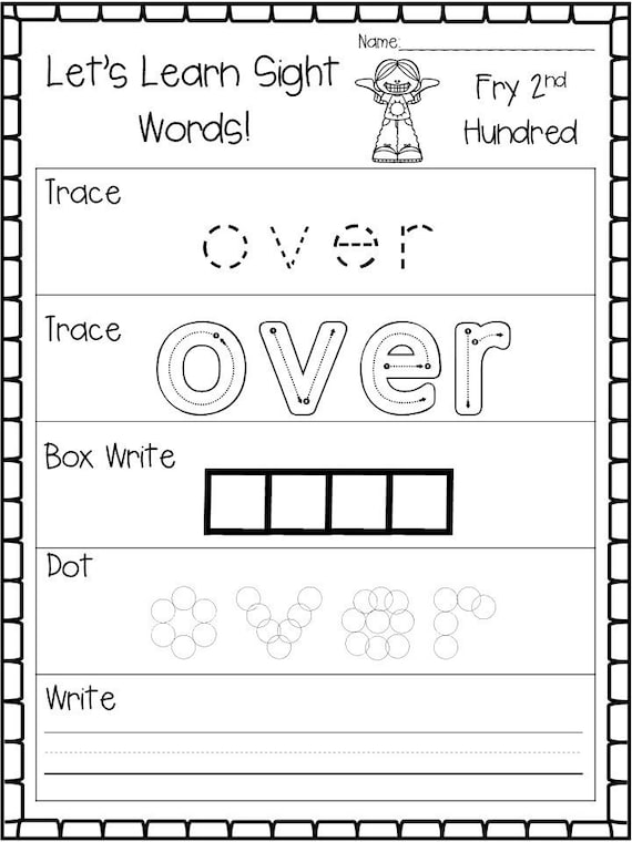 2nd Grade Sight Word Worksheets Sight Word Activities Pack SECOND