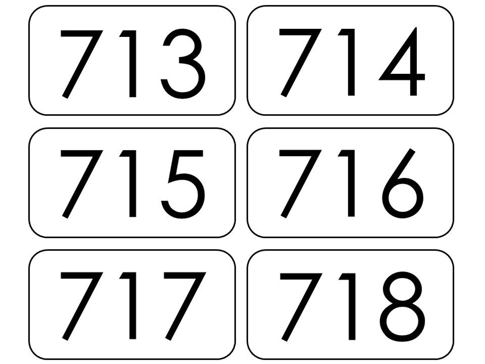 100 Printable Numbers 701-800 Flashcards. Preschool Thru Third | Etsy