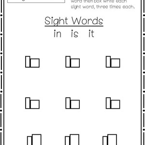 40 Printable Dolch Pre-primer Box Writing Worksheets. Preschool-prek ...