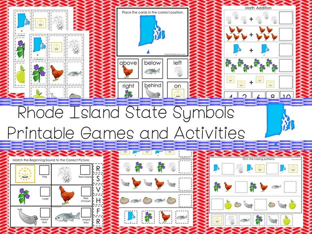 30 Rhode Island State Symbols Themed Learning Games Download. ZIP File ...