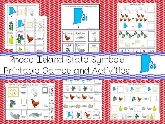 30 Rhode Island State Symbols Themed Learning Games Download. | Etsy