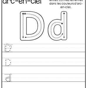 26 Printable Alphabet Rainbow Trace the Letters in French Worksheets ...