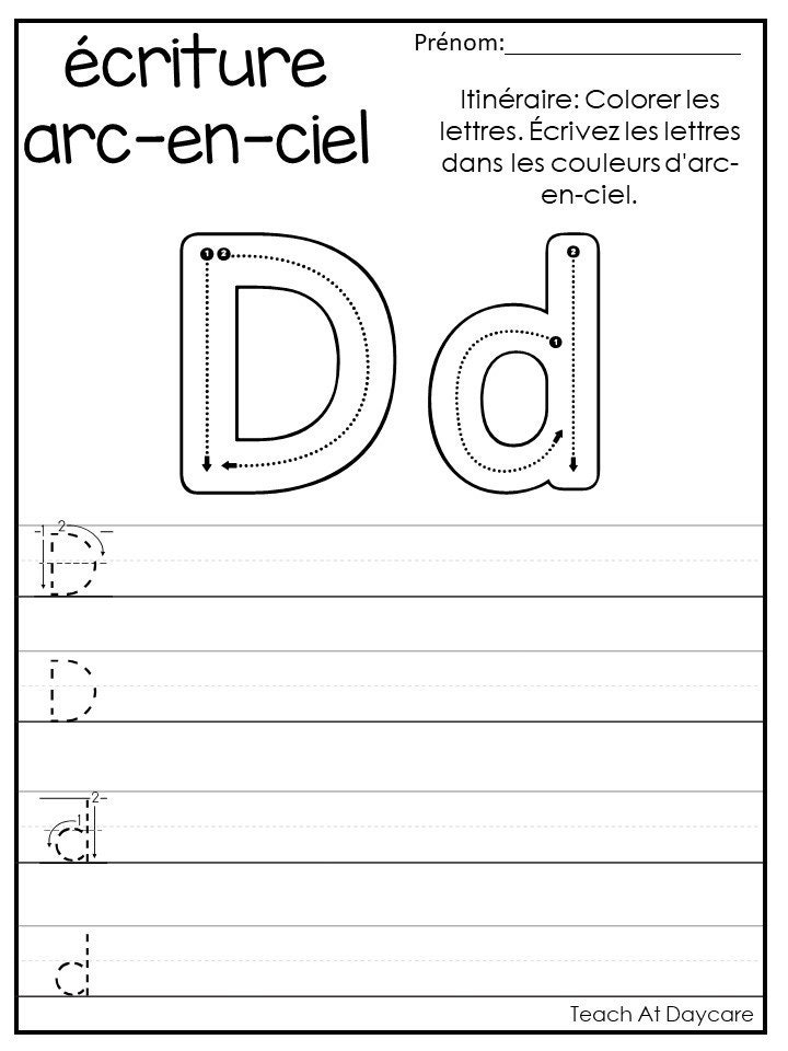 26 Printable Alphabet Rainbow Trace the Letters in French | Etsy