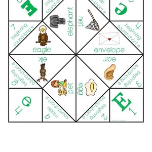 26 Alphabet Phonics Fortune Tellers. Color & Black and White Cootie ...