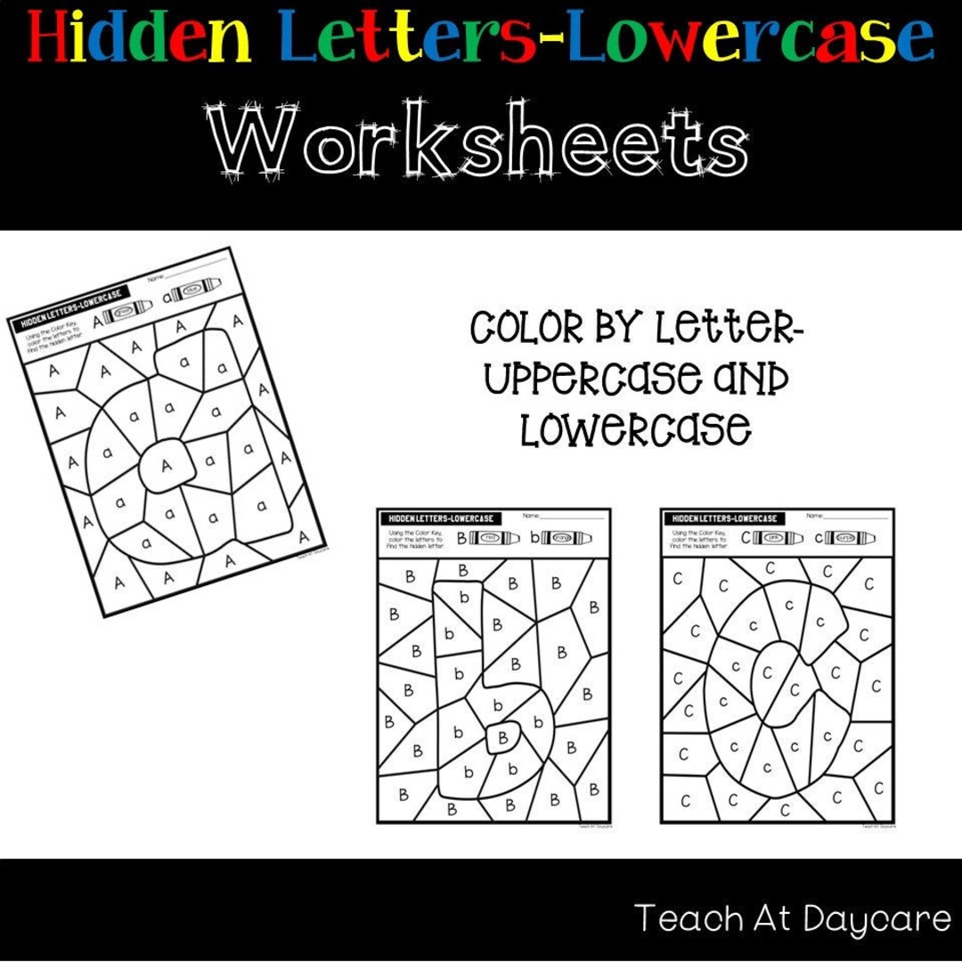 Lowercase Hidden Letters Worksheets. Letter Recognition. Preschool-kdg ...