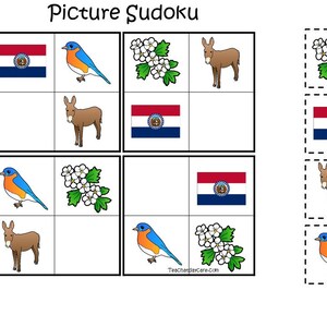 30 Missouri State Symbols Themed Learning Games Download. ZIP File ...