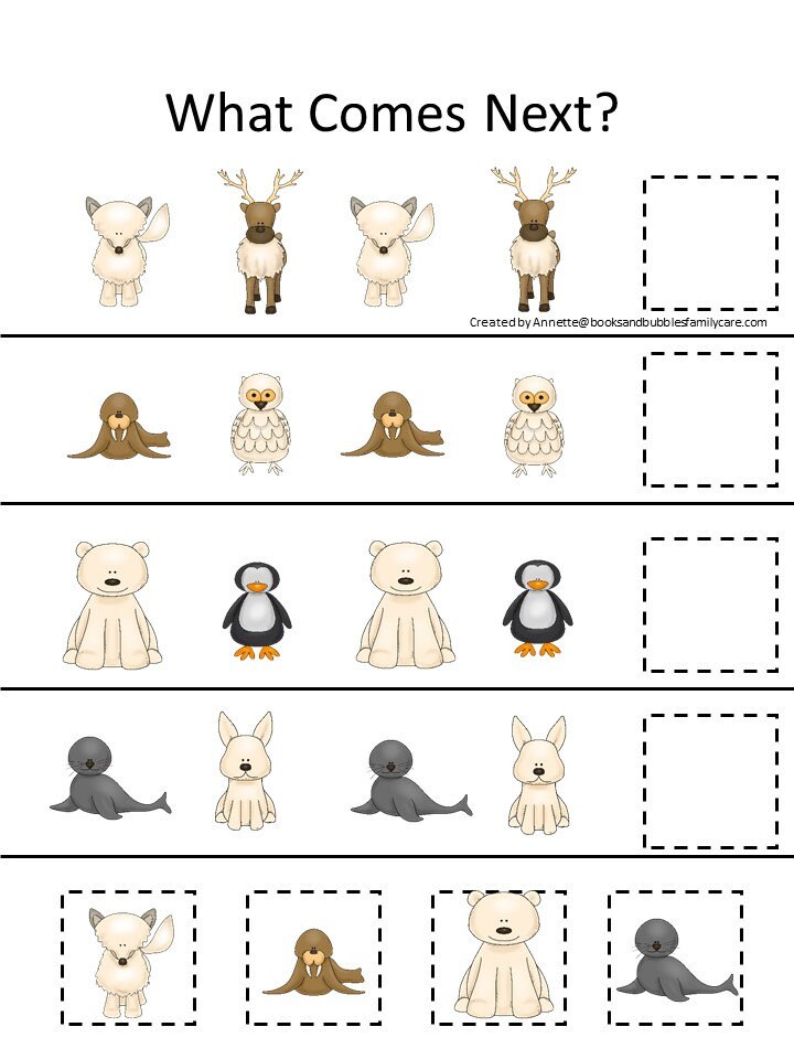30 Printable Arctic Animals Preschool Educational Games Download. Games ...