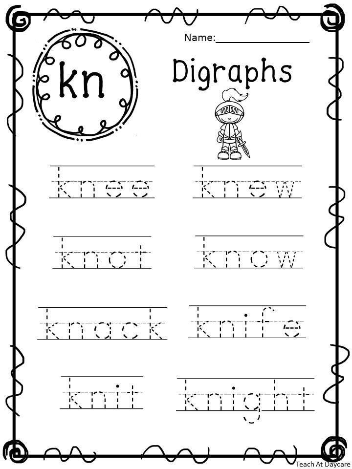 10 Printable Digraphs Trace the Word Worksheets. | Etsy Canada