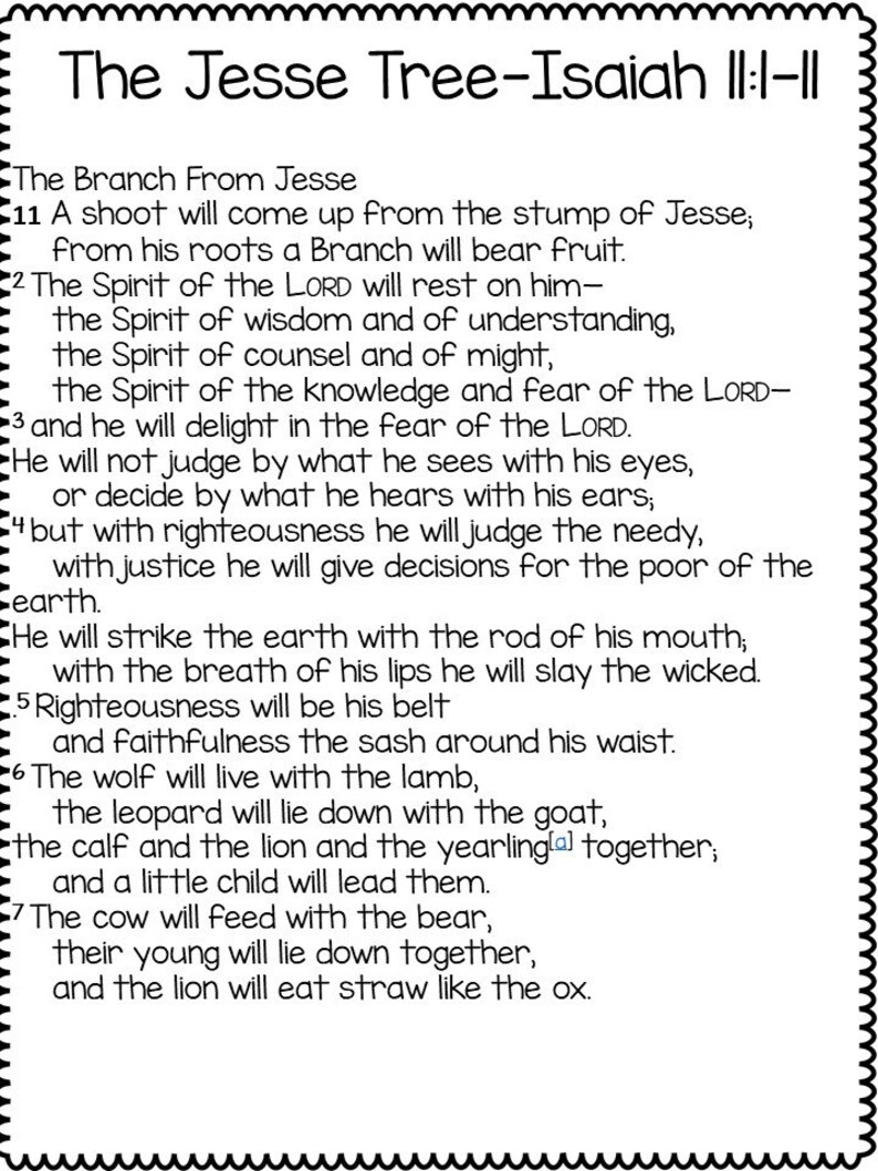 The Jesse Tree Printable Activities. Children's Bible | Etsy